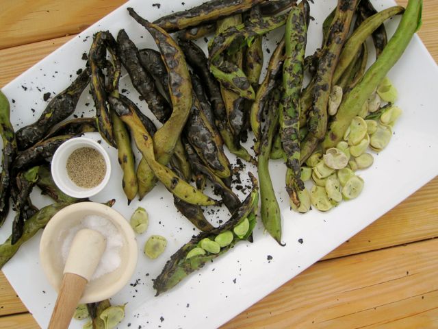 Grilled fava beans - Amy Chaplin